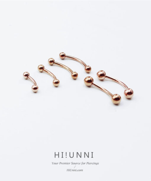 16g Rose Gold Curved Barbell / snug outter helix daith forward helix ...